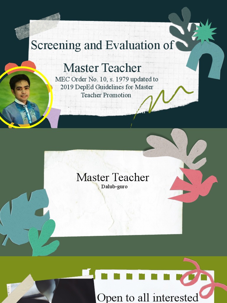 Master Teacher Promotion Guidelines | PDF | Academic Degree