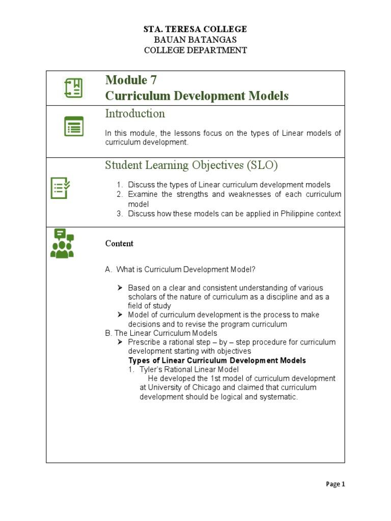 Linear Curriculum Development Models | PDF | Curriculum | Design