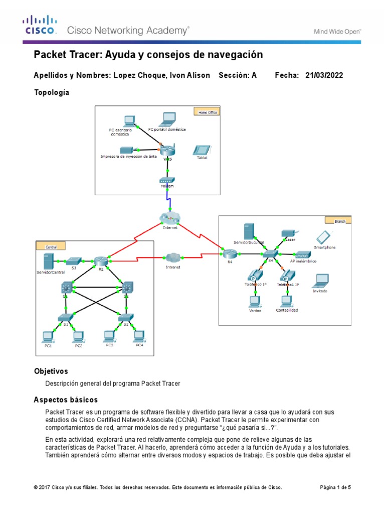 1.2.4.4 Packet Tracer - Help and Navigation Tips | PDF | Dirección IP ...