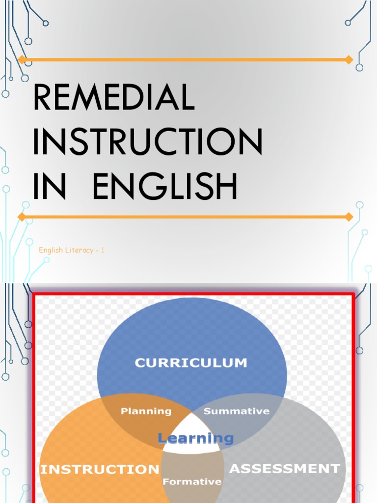 Remedial Instruction in English Literacy | PDF | Syllable | Phonics