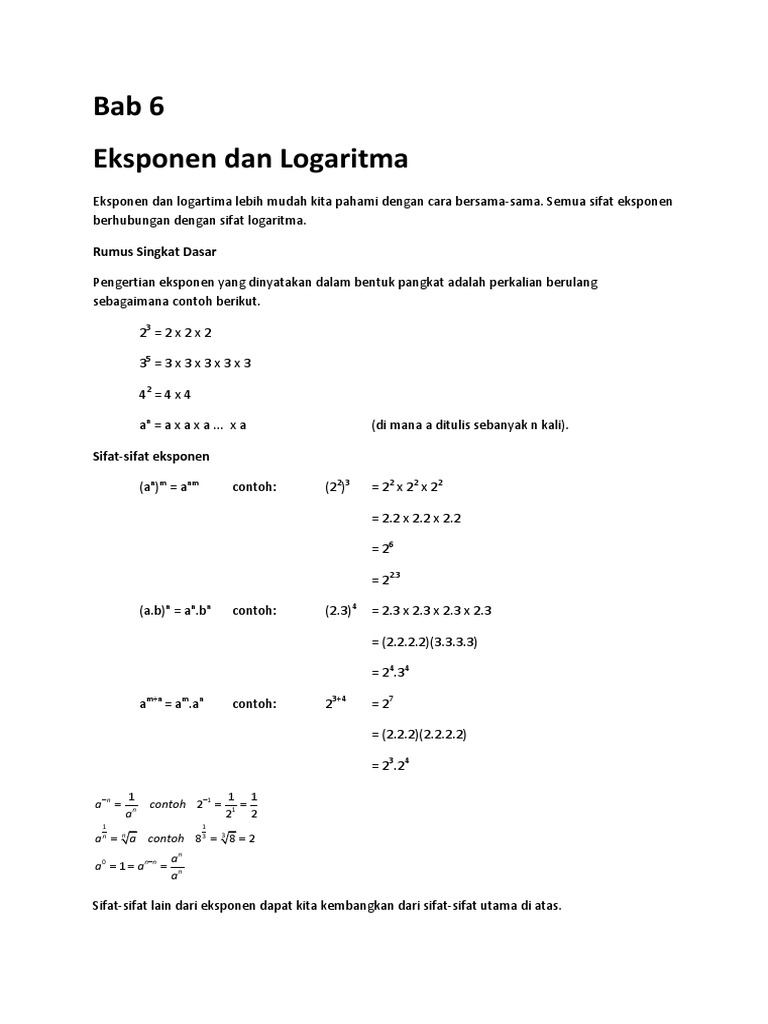 006 - Eksponen Dan Logaritma | PDF