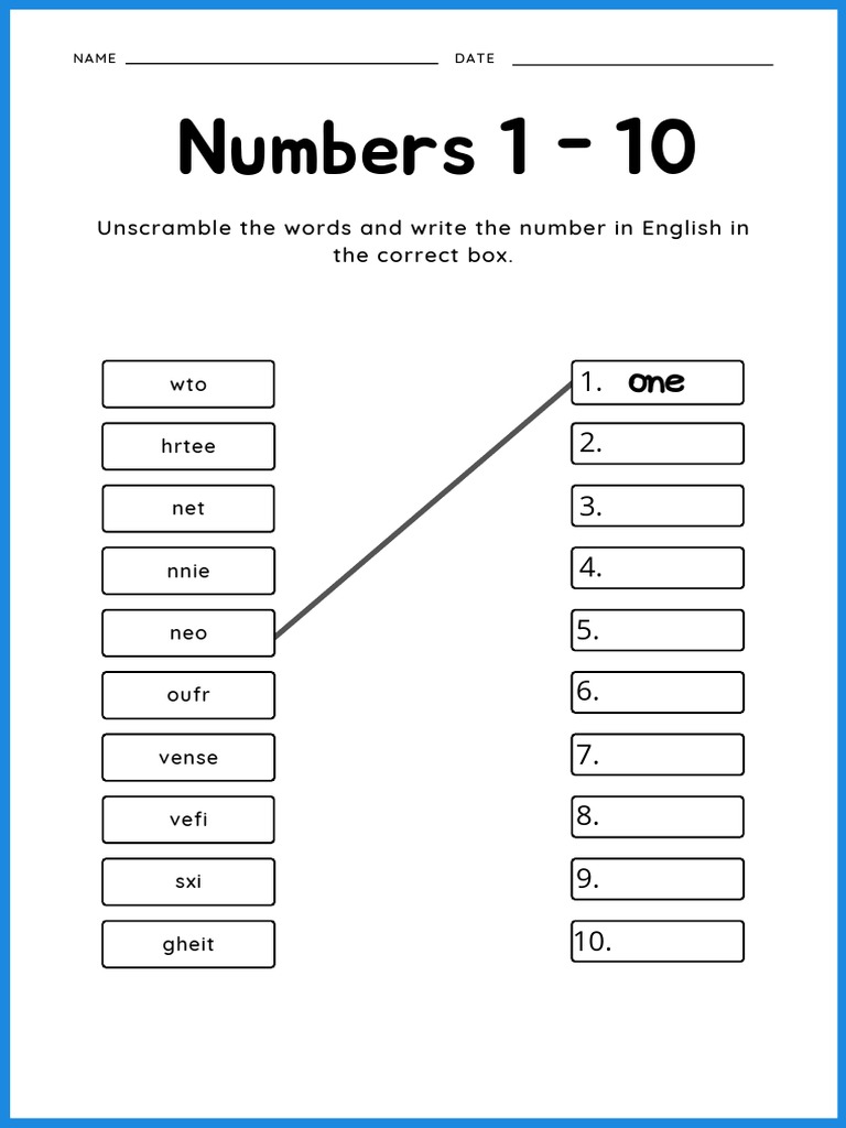 Numbers Writing Worksheet 1 To 10 | PDF