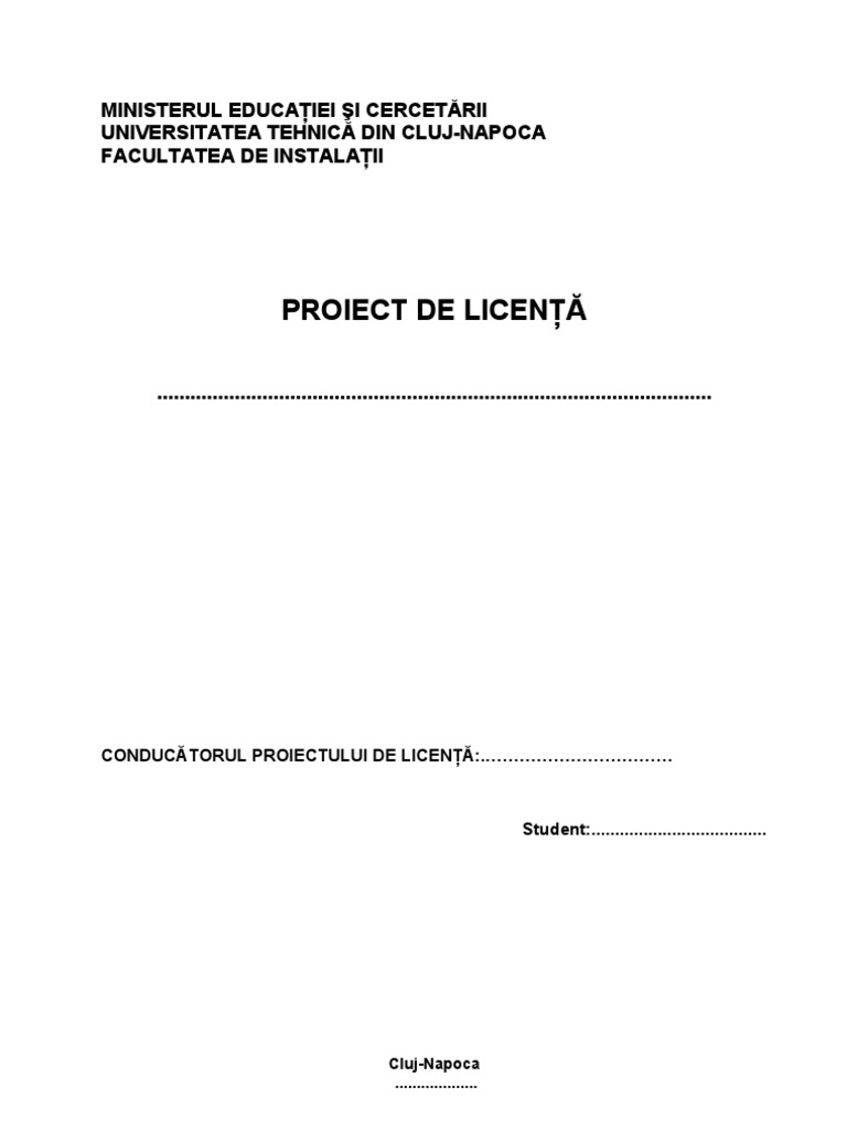 Model Proiect de Licenta | PDF