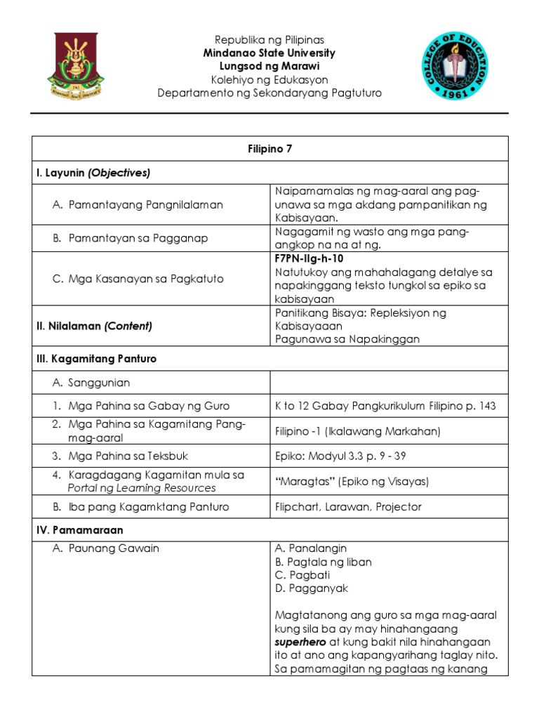 Banghay Aralin 2 | PDF