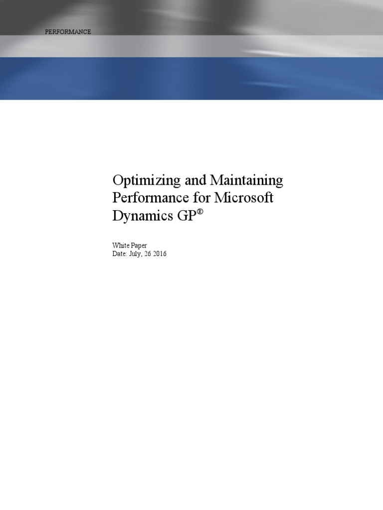 MDGP WhitePaper Performance | Download Free PDF | Microsoft Sql Server | Databases