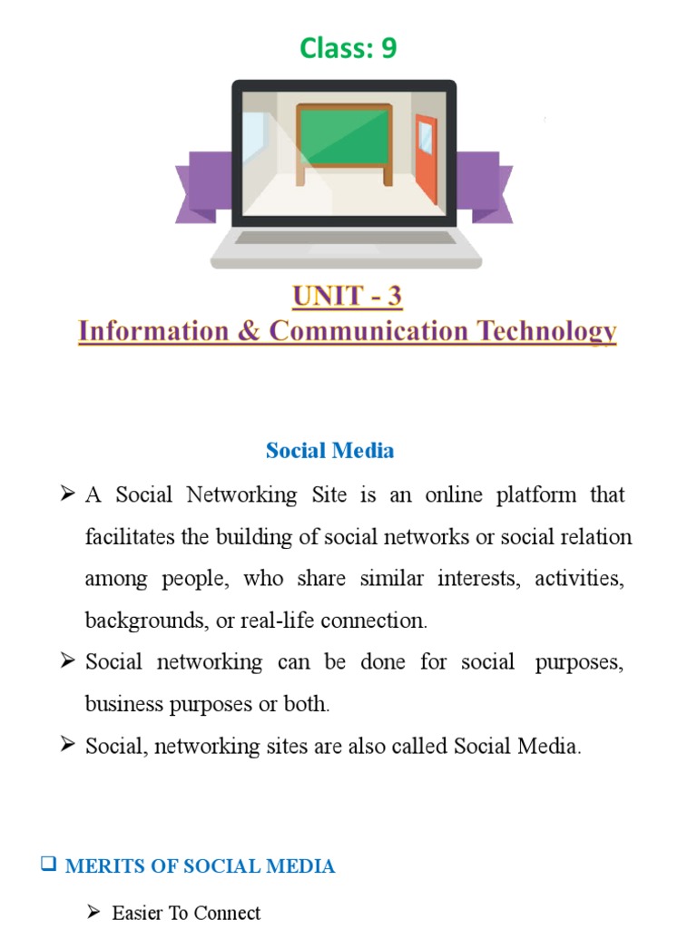 Class 9 - PART-A - Unit-3 - Ch-14 - Introduction To Social Media | PDF ...