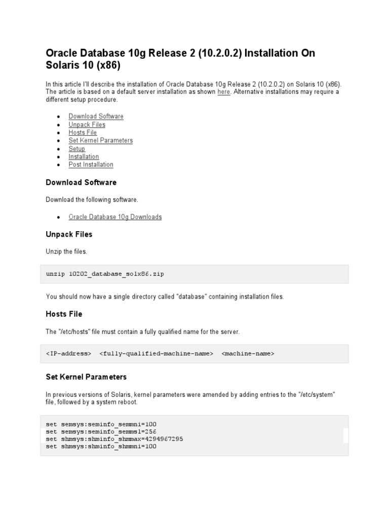 Oracle Database 10g Release 2 Pdf Installation Computer Programs Databases
