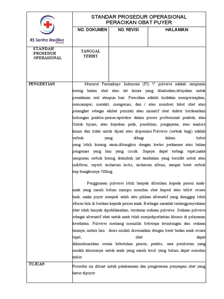 Spo Peracikan Obat Puyer | PDF
