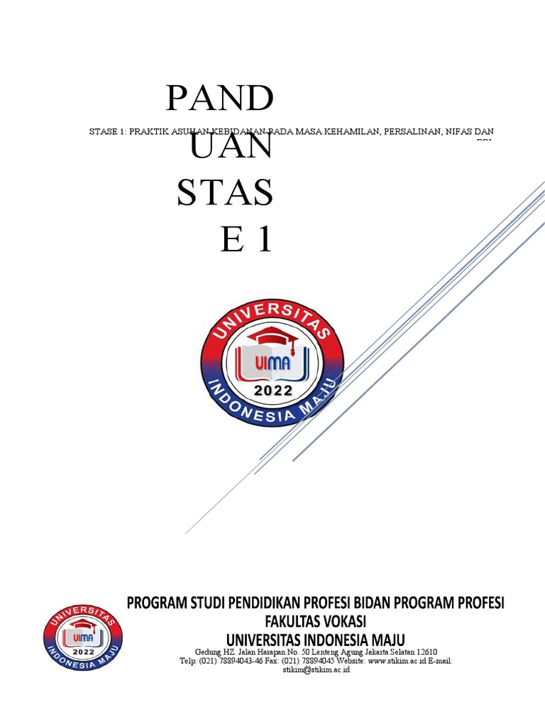 Panduan Stase 1 Profesi Bidan - Uima | PDF