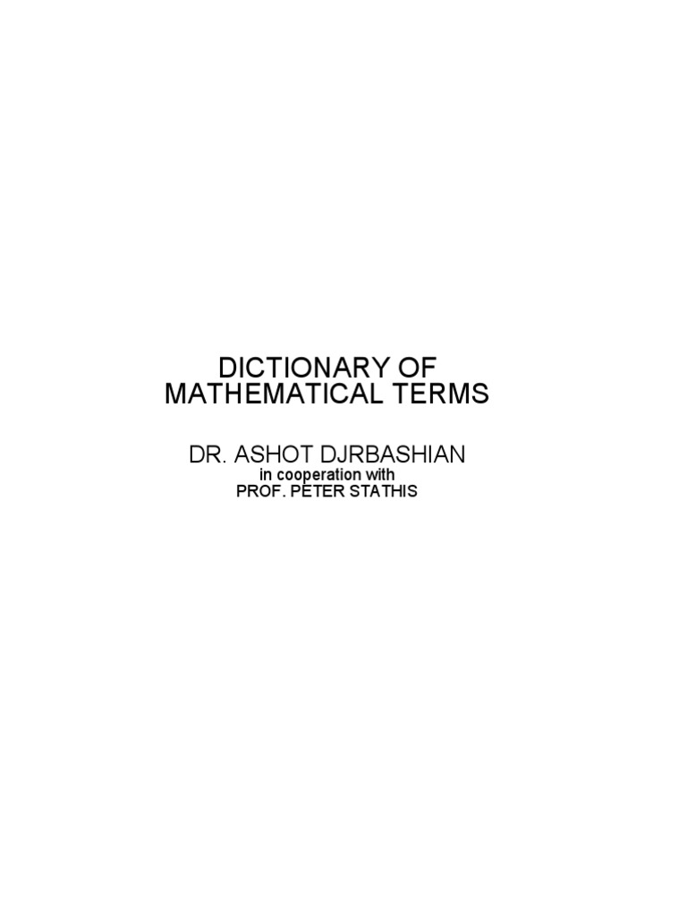 Dictionary of Mathematical Terms | PDF | Integral | Sine