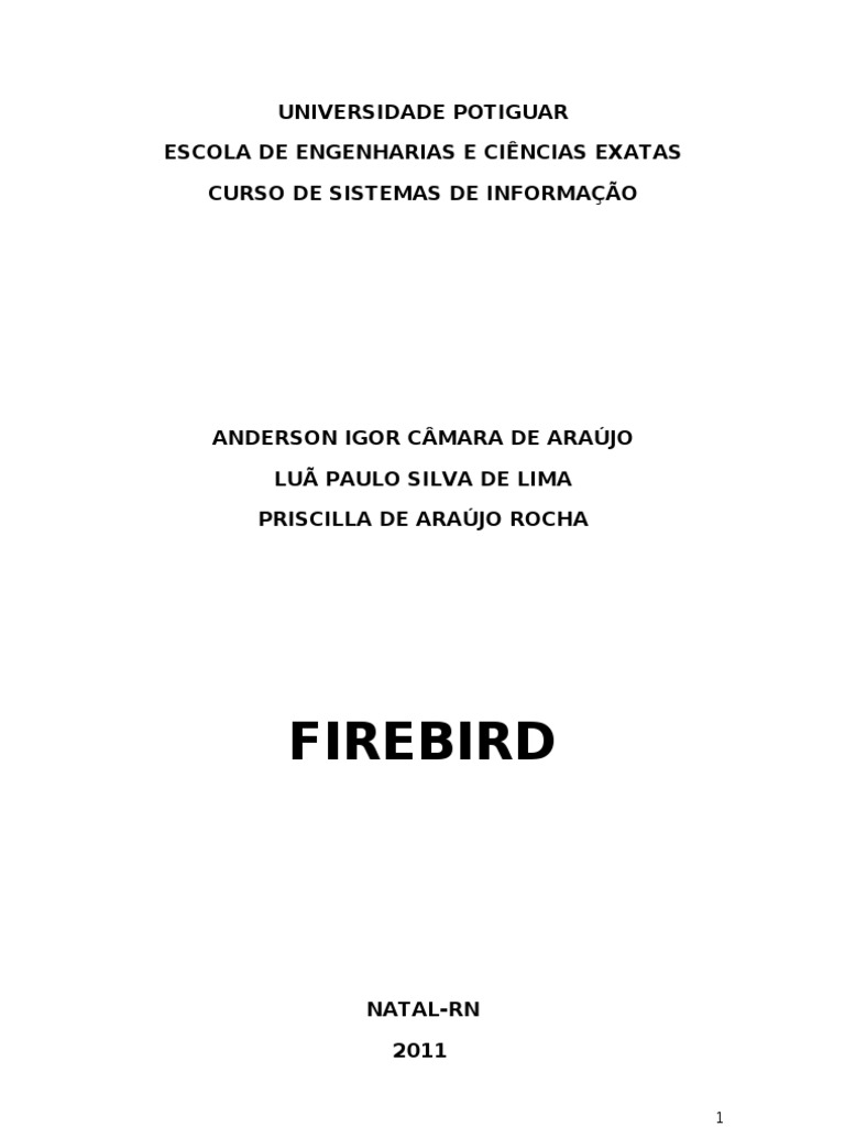 FireBird Final | PDF | Linux | Bancos de dados