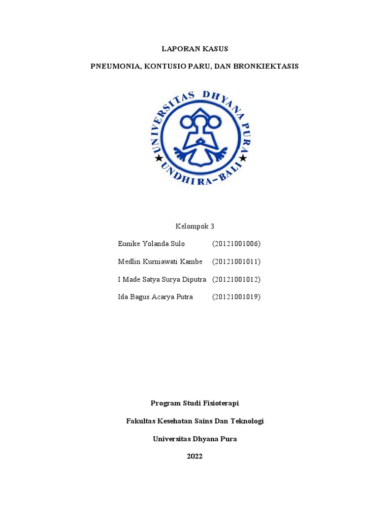 Laporan Kasus Pneumonia, Kontusi Paru, dan Bronkiektasis | PDF