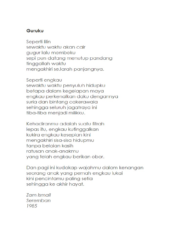 Sajak Hari Guru | PDF