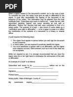 Form 2 - Sample Jurat | PDF | Affidavit | Notary Public