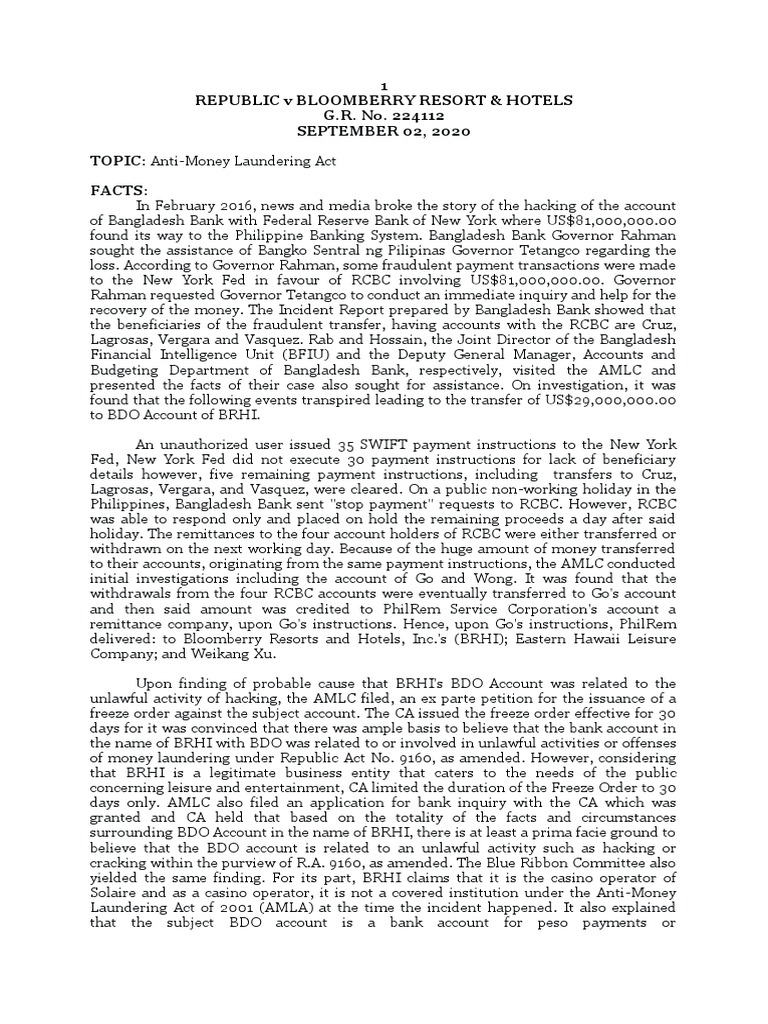 Commercial Law Review Case Digest | PDF | Asset Forfeiture | Complaint