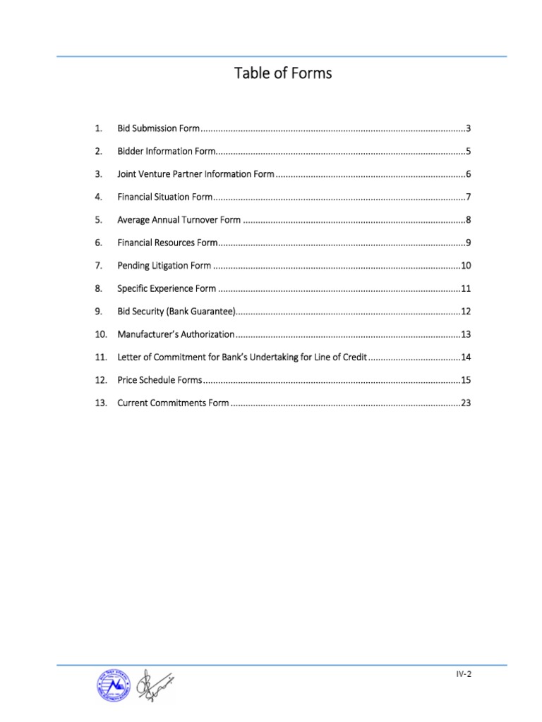Table of Forms | PDF | Career & Growth | Finance & Money Management