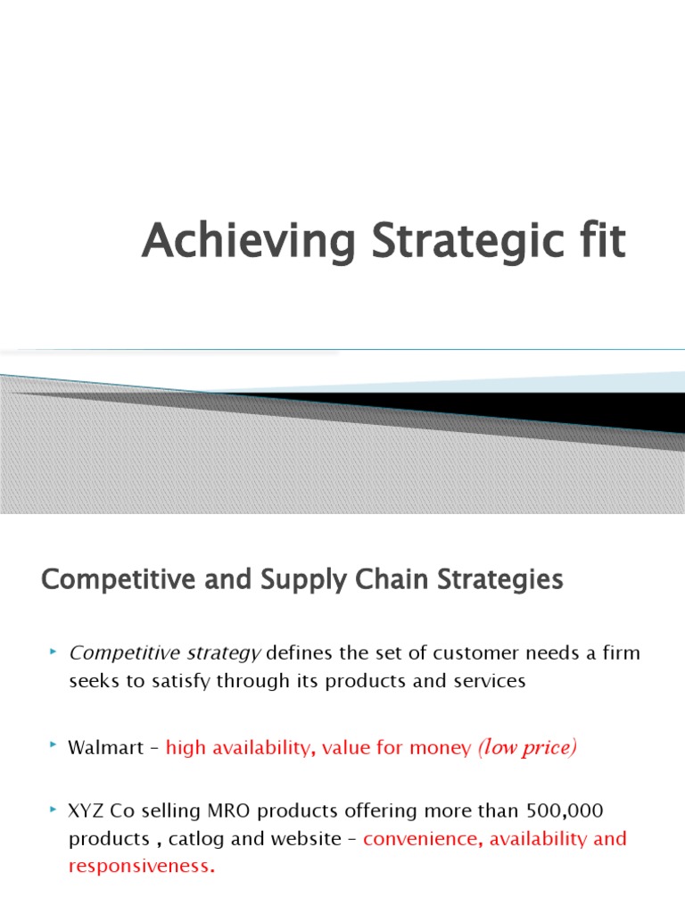Achieving Strategic Fit | Download Free PDF | Supply Chain | Strategic ...