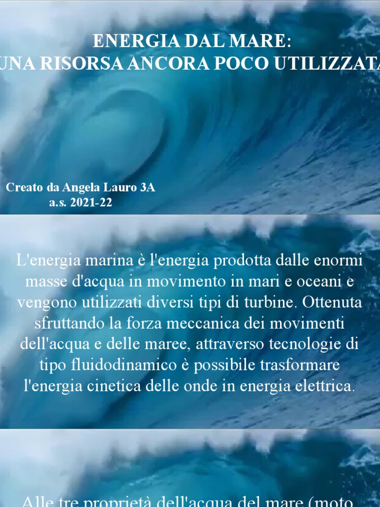 Energia Del Mare - Angela Lauro 3A | PDF