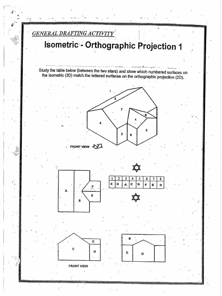 Isometric Orthographic Projection Assignment | PDF