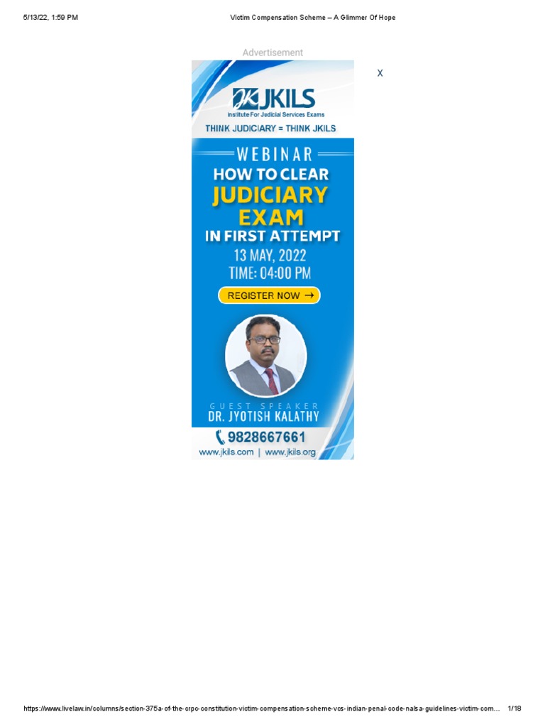 Victim Compensation Scheme - A Glimmer of Hope | PDF | Justice | Crime ...