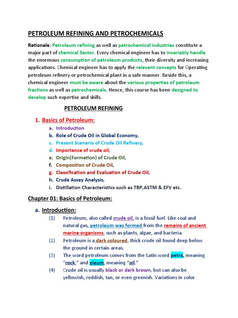 Basics of Petroleum | PDF | Petroleum | Distillation