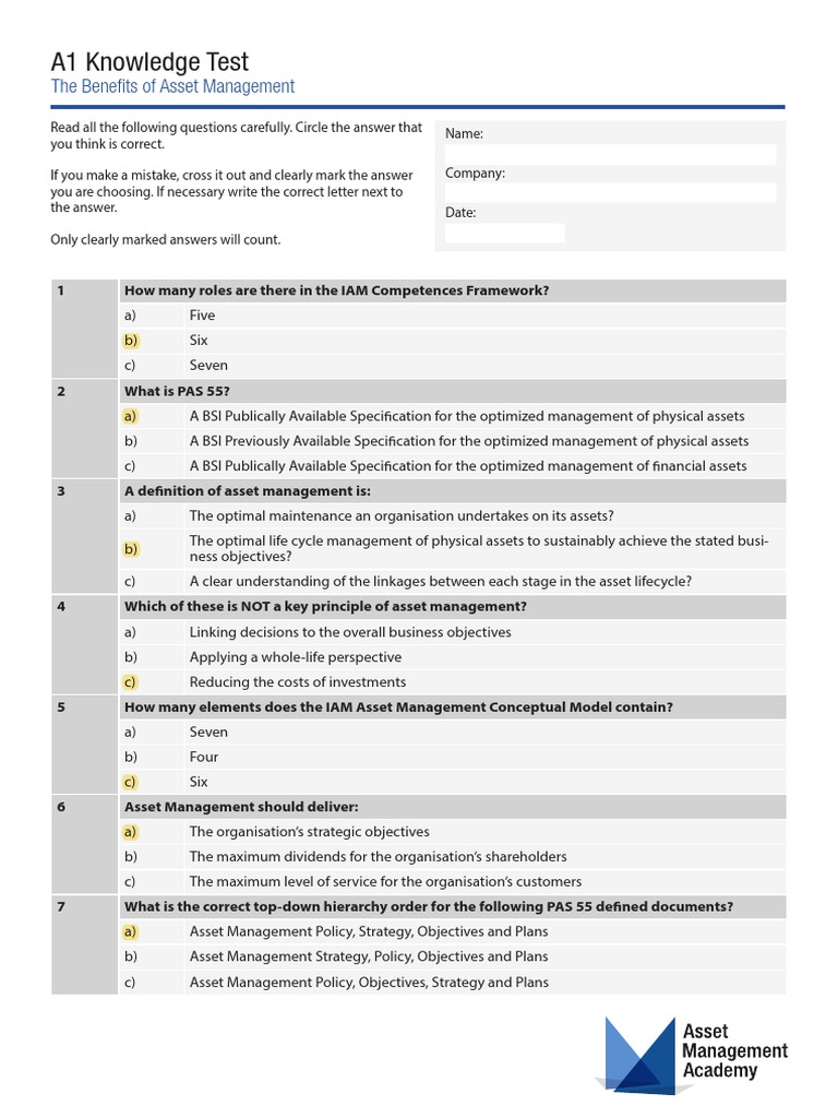 IAM Certificate Sample Questions | PDF | Investment Management | Cost ...