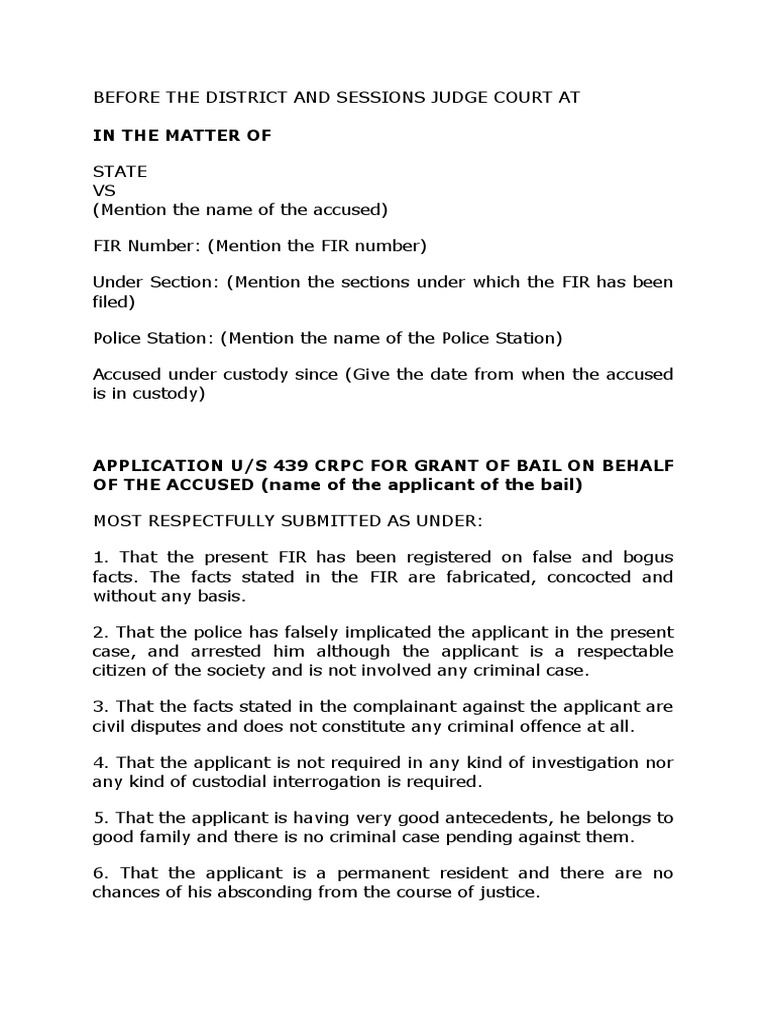 Bail Under Section 439 CRPC | PDF | Bail | Arrest