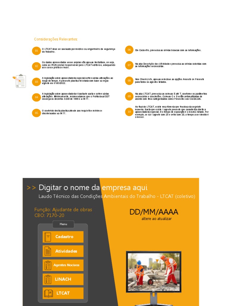 Modelo LTCAT - Ajudante de Obras - CBO 7170-20 - 14 Mar 2022 | PDF | Manganês | Radioatividade