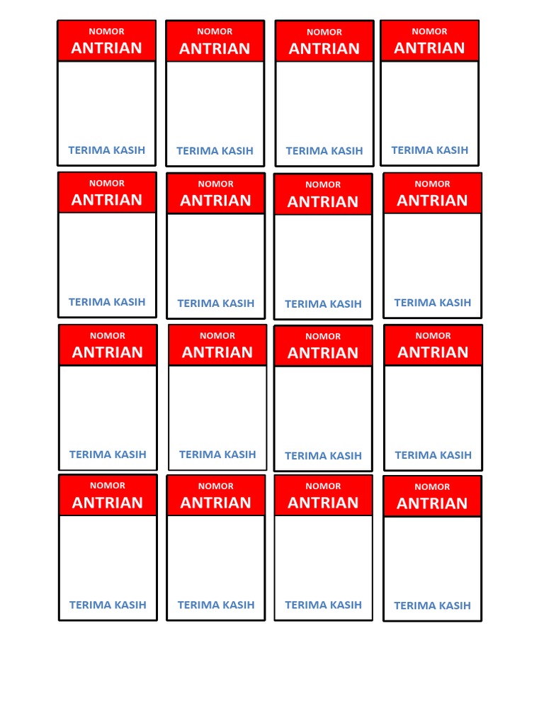 Kartu Antrian | PDF