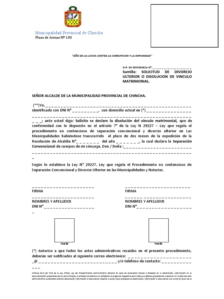 Solicitud de Divorcio Ulterior | PDF | Divorcio | Justicia Solicitud de Divorcio Ulterior | PDF | Divorcio | Justicia