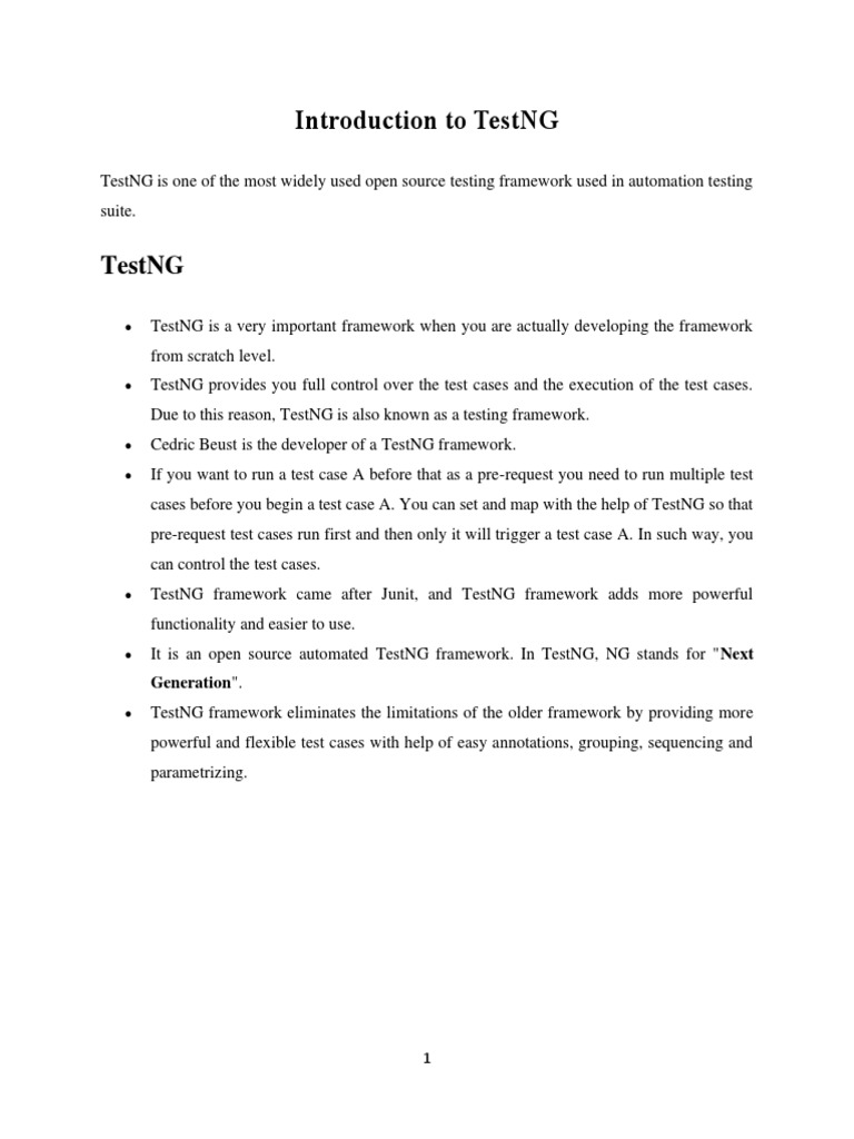 TestNG Tutorial | PDF | Software Testing | Computer Engineering TestNG Tutorial | PDF | Software Testing | Computer Engineering