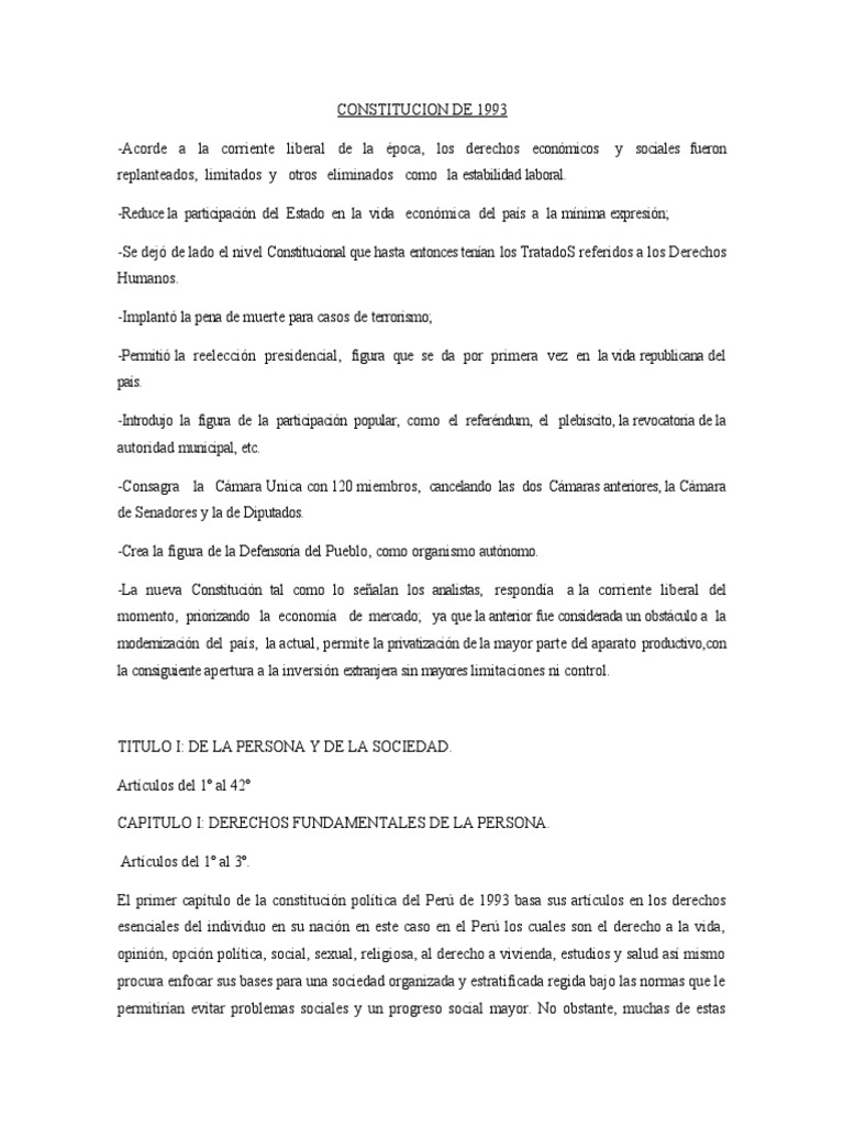 Constitucion De 1993 Y 1979 Pdf Constitución Derecho Constitucional