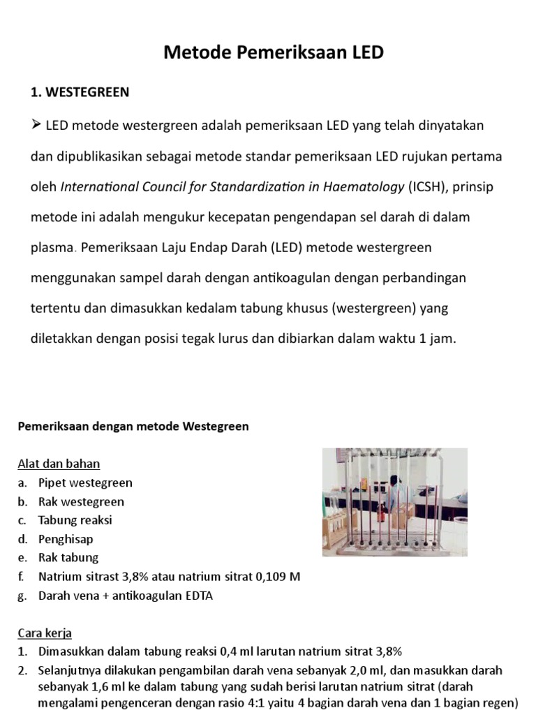 Metode Pemeriksaan LED | PDF