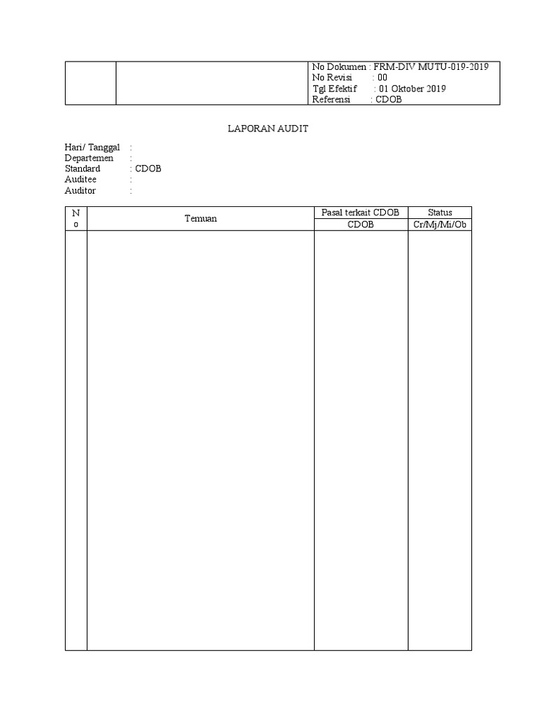 Contoh Audit PBF | PDF