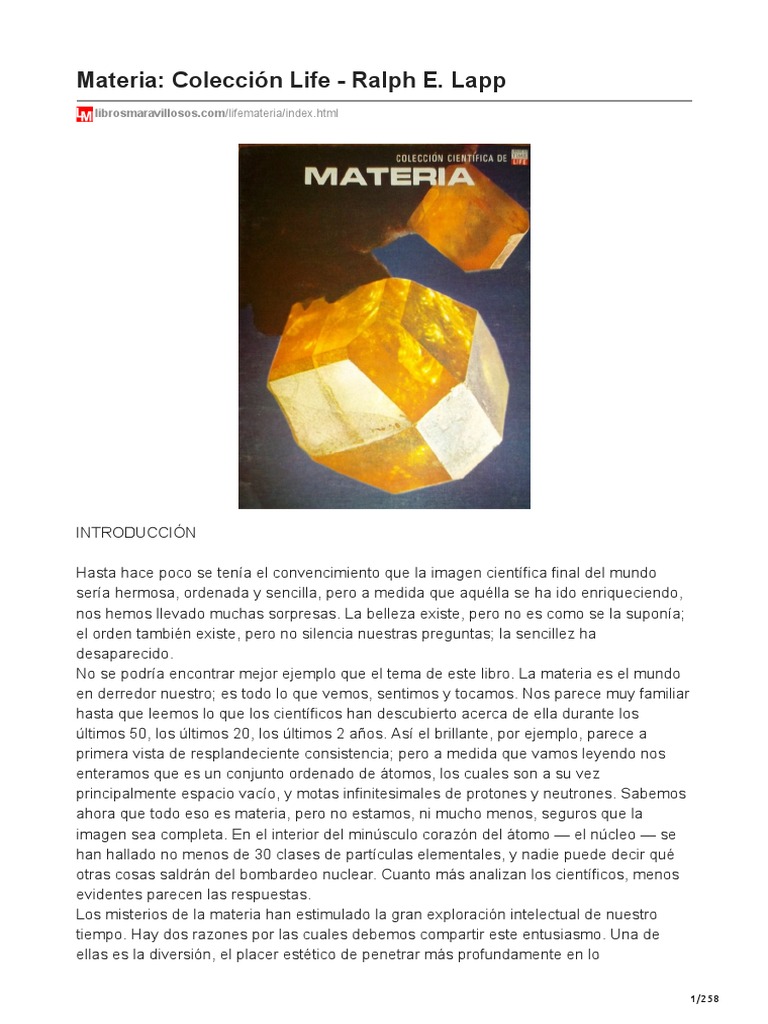 Materia Colección Life - Ralph E Lapp | PDF | Alquimia | Importar