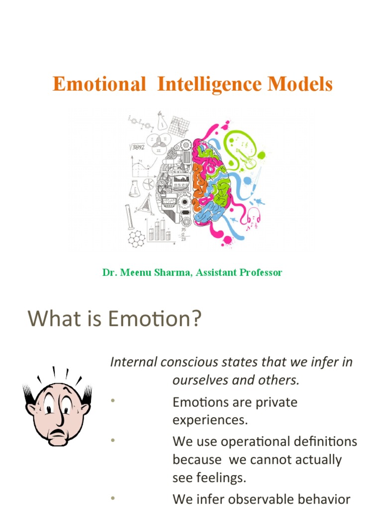 Emotional Intelligence Models: Dr. Meenu Sharma, Assistant Professor ...