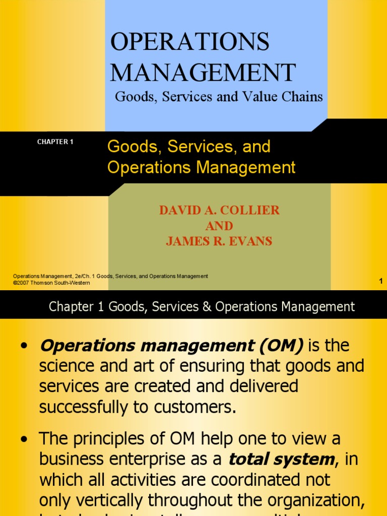 Goods, Services, and Operations Management | PDF | Operations ...