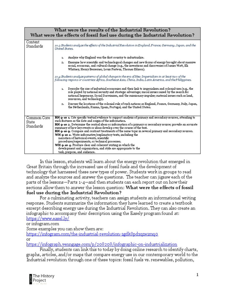 10 - What Were The Effects of Fossil Fuel Use During The Industrial ...