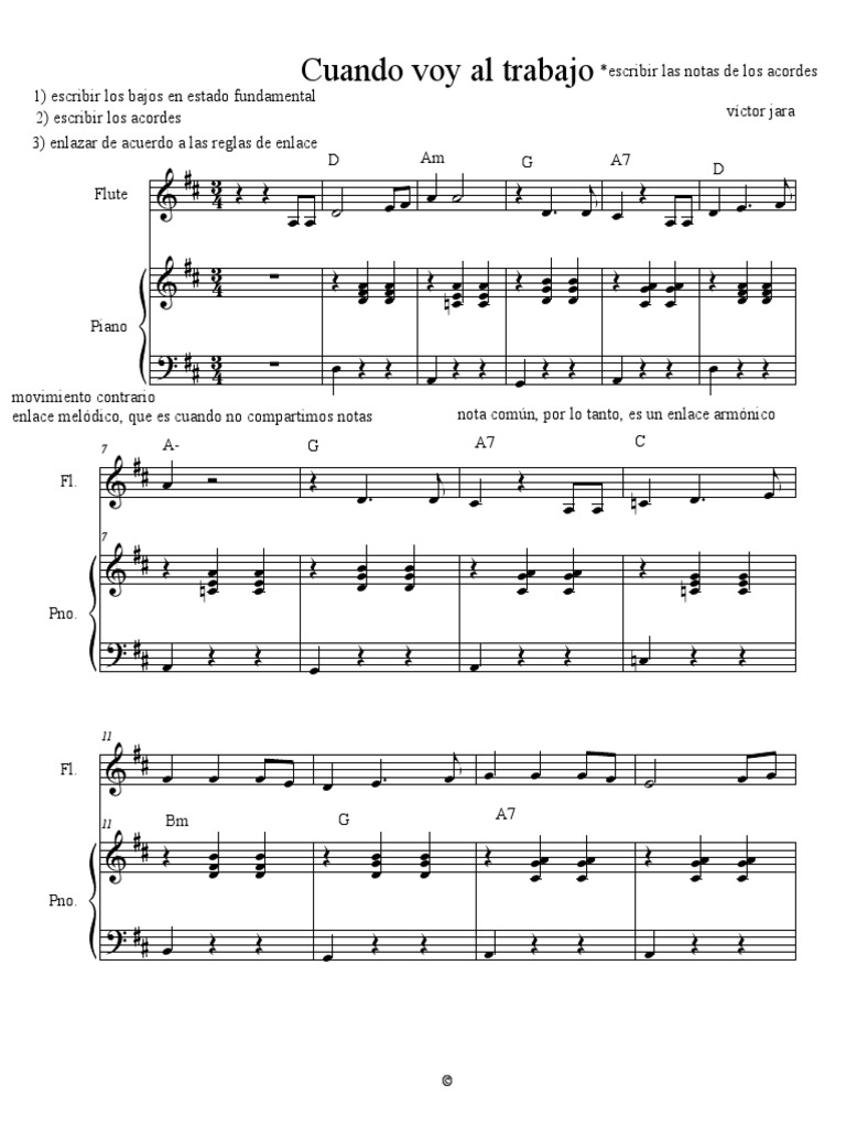 Adaptación - Cuando Voy Al Trabajo | PDF | Tecnicas musicales | Componentes