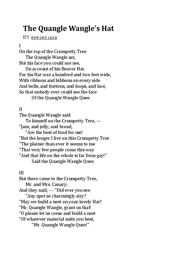 The Quangle Wangle's Hat: An Imaginative Poem About the Many Colorful ...