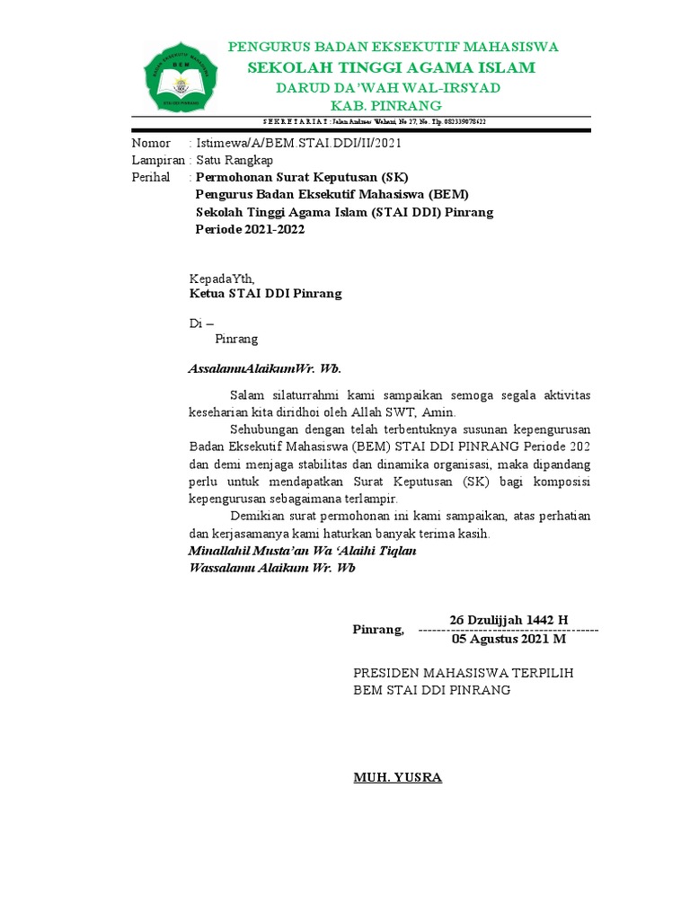 Permohonan SK BEM-1 | PDF