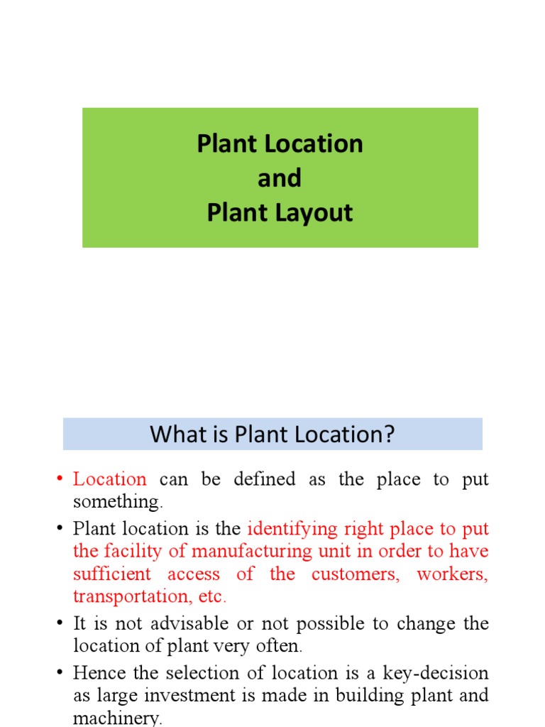 Facility Location and Layout | PDF | Labour Economics | Infrastructure