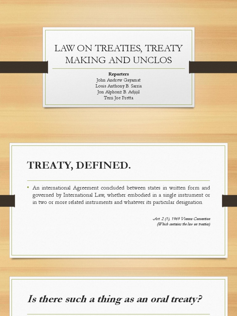 Law On Treaties Group 4 | PDF | Treaty | United Nations Convention On ...