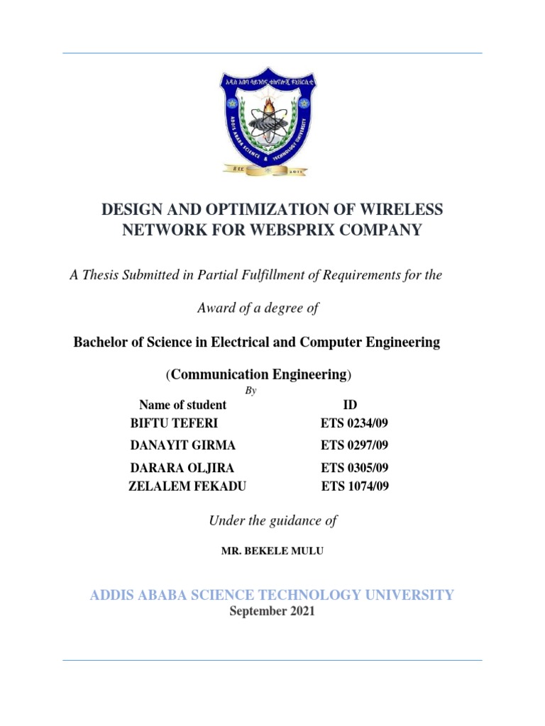 Design and Optimization of Wireless Network For Websprix Company | PDF ...