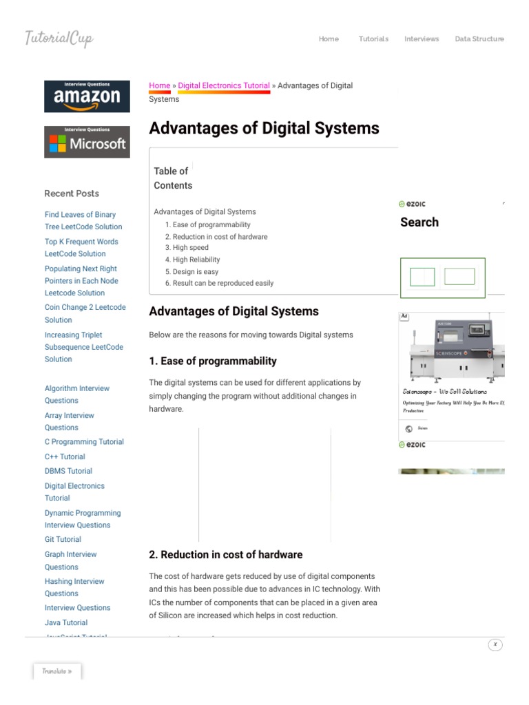 Advantages of Digital Systems | PDF | Digital Electronics | Electronics