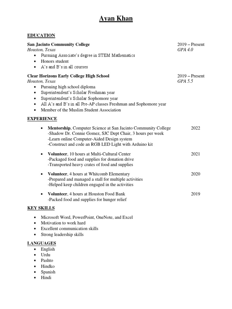 Resume Rough Draft Updated | PDF