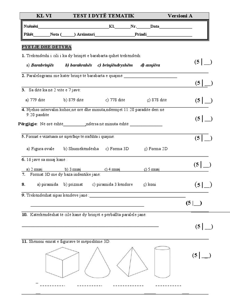 mATEMATIK TEST | PDF