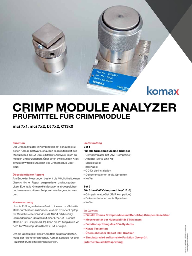 3 PROD Crimp Module Analyzer DE | PDF