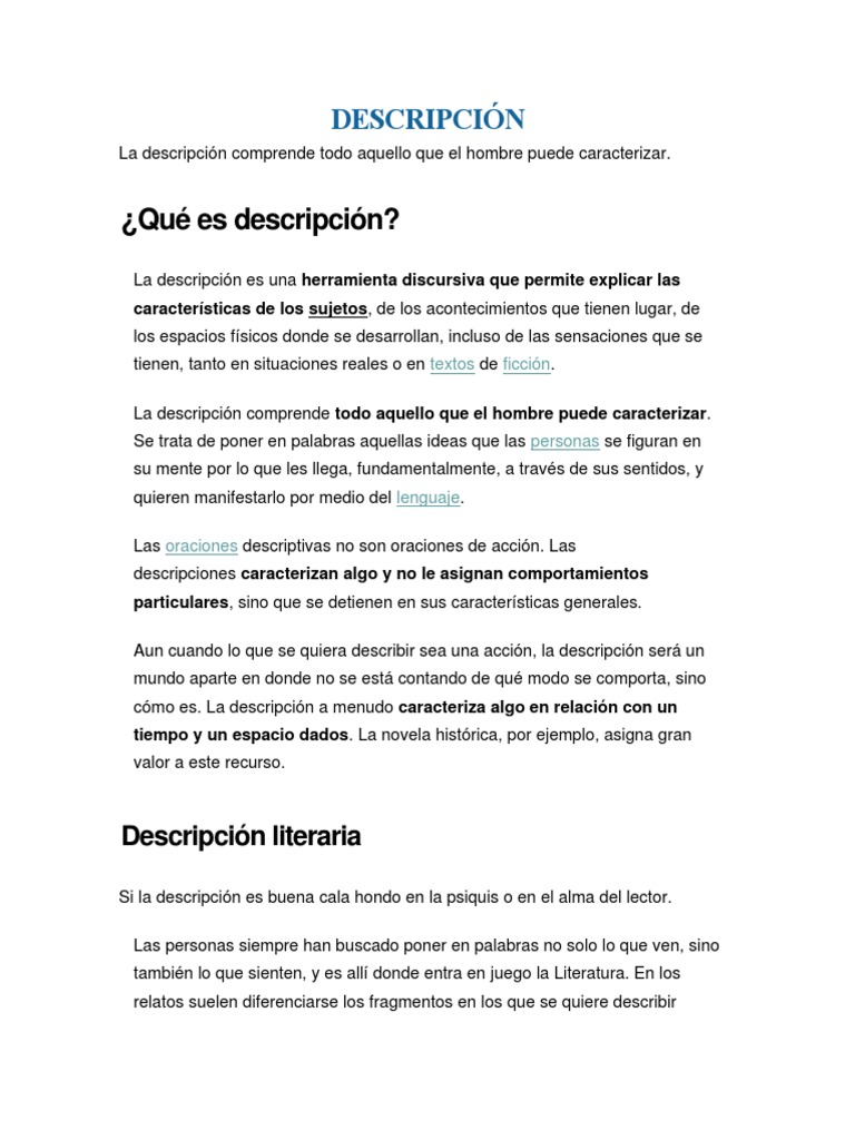 Descripción Literaria | PDF
