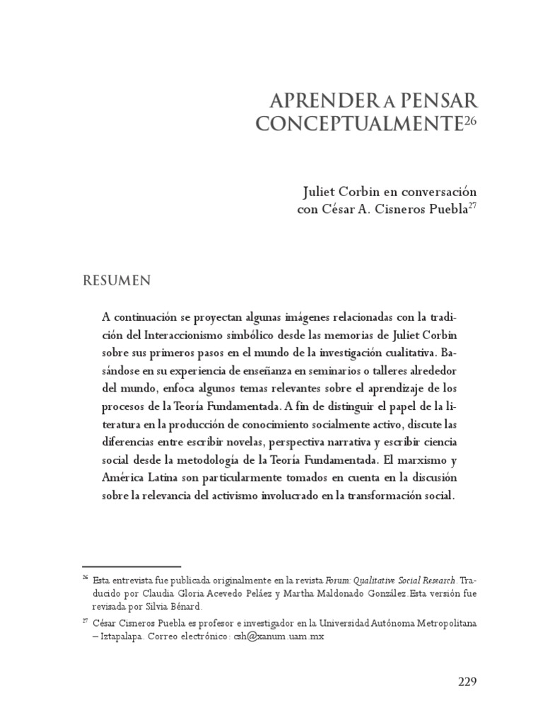 Entrevista a Juliet Corbin: Teoría Fundamentada | PDF | Teoría | marxismo